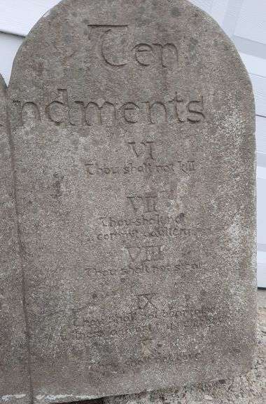 The Ten Commandments On Concrete Tablet - Sherwood Auctions