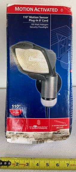 Cooper Lighting Motion Activated 100 Watt Halogen Security Flood Light ...