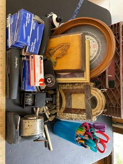 Crate, Frames, Stapler, Staples, Etc. - Sherwood Auctions