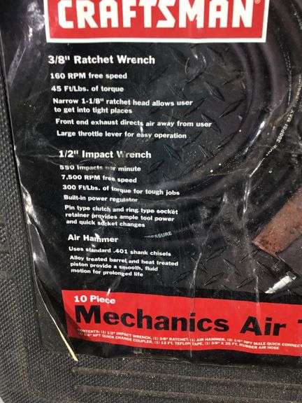 Craftsman 10 Piece Mechanics Air Tool Kit - Sherwood Auctions