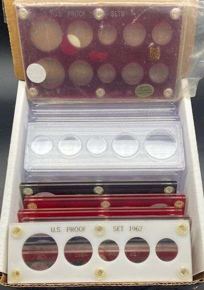 Box of Empty Coin Set Holders - Sherwood Auctions