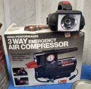 3-Way Emergency Air Compressor, Pittsburgh 12 Volt 150 PSI Portable Inflator, Flex Seal, Gunk ...