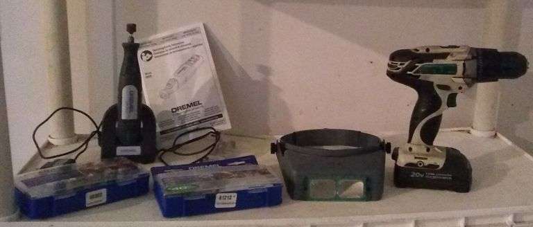 Flex Power Drill, Dremel Micro w/ Attachments & Charger, & Headset ...