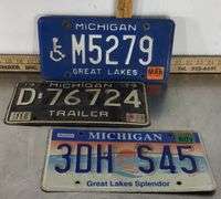 Michigan License Plates - Regular, Handicap and Trailer - Sherwood Auctions