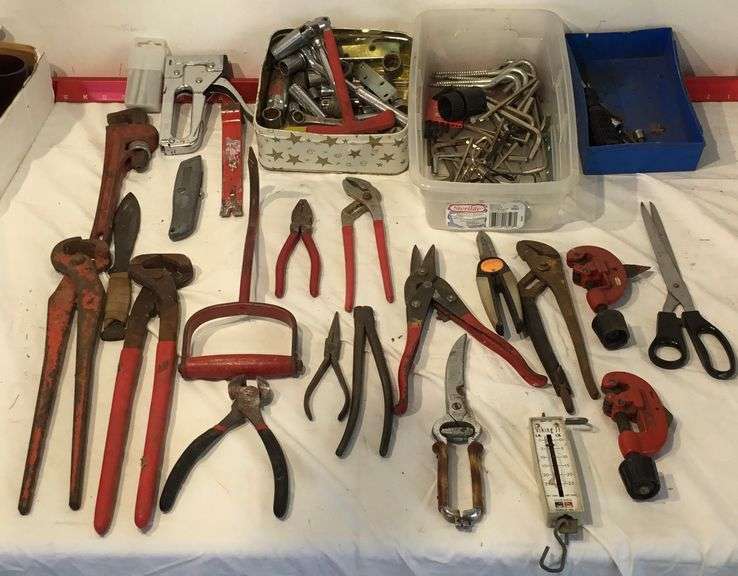 Assorted Hand Tools Pipe Wrench and Cutters and More - Sherwood Auctions