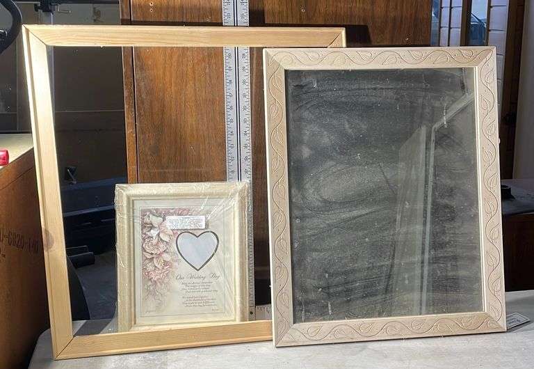 Wooden Picture Frame 24x24, Mirror 23x19 + Wedding Day Frame 12x10 ...