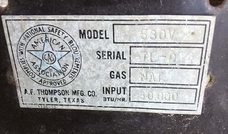A.F. Thompson MFG Co. LP Furnace - Sherwood Auctions