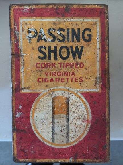 Passing Show Virginia Cigarettes Vintage Tin - Sherwood Auctions