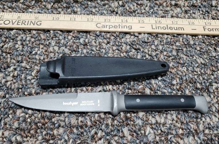 9" Kershaw Military Boot Knife w/Sheath - Sherwood Auctions