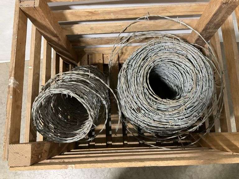 Wooden Crate with Barbed Wire Coils(15” x 19” & 14” tall) - Sherwood ...