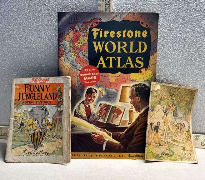 Firestone 40 Page World Atlas, Kelloggs Book & 1937 The Herbalist ...