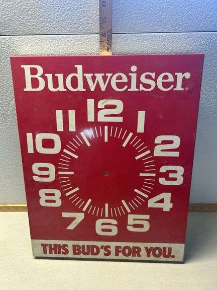 Budweiser Metal Sign - Sherwood Auctions
