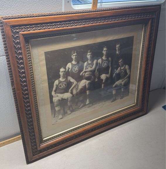Nazi Framed Basketball Team Champions Plaque/Picture - Sherwood Auctions