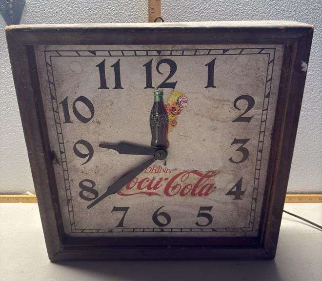 Drink Coca-Cola Square Clock - Sherwood Auctions