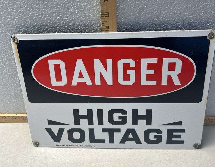 Danger High Voltage Heavy Metal Sign - Sherwood Auctions