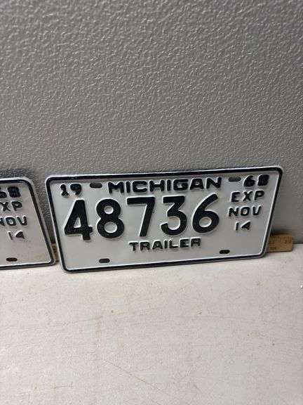1968 Michigan Plates - Sherwood Auctions