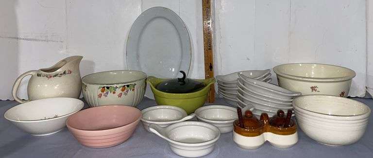 1950’s Hall Dish, Hall Gratin Dishes & Ceramic Crocus Floral Serving ...