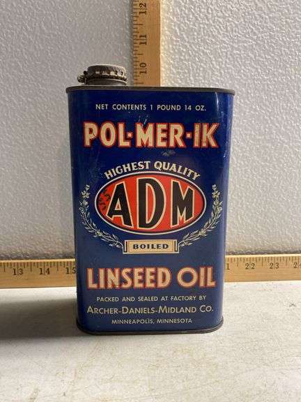 ADM Pol-Mer-Ik Boiled Linseed Oil Can - Sherwood Auctions
