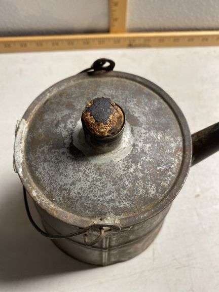 Early American Handmade Tinware Oil Lamp Filler - Sherwood Auctions