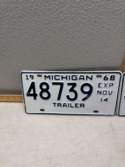 1968 Michigan License Plates - Sherwood Auctions