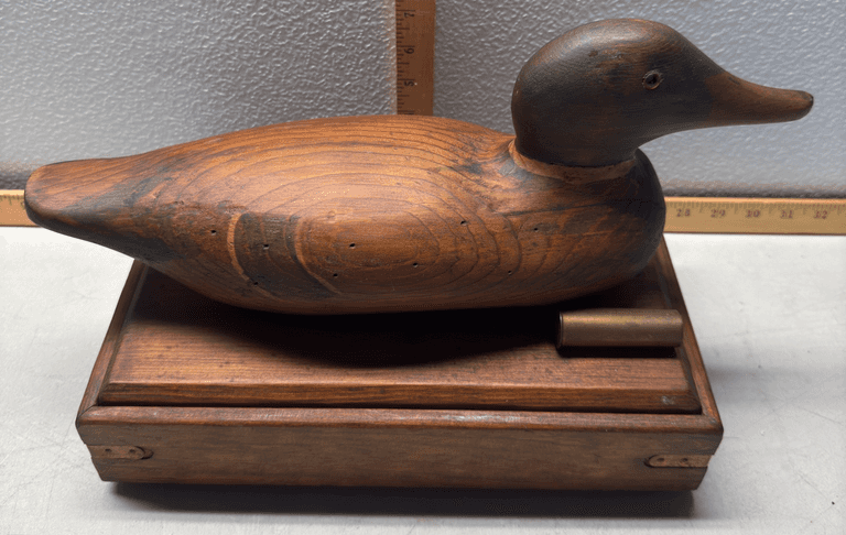 Wooden Mallard Duck Decoy Shotgun Shell Jewelry Box - Sherwood Auctions