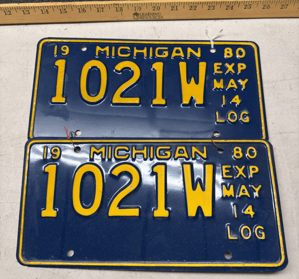 1980 Michigan License Plates - Sherwood Auctions