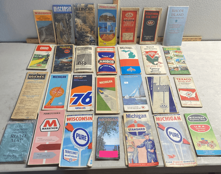 Collection of Old Road Maps - Sherwood Auctions