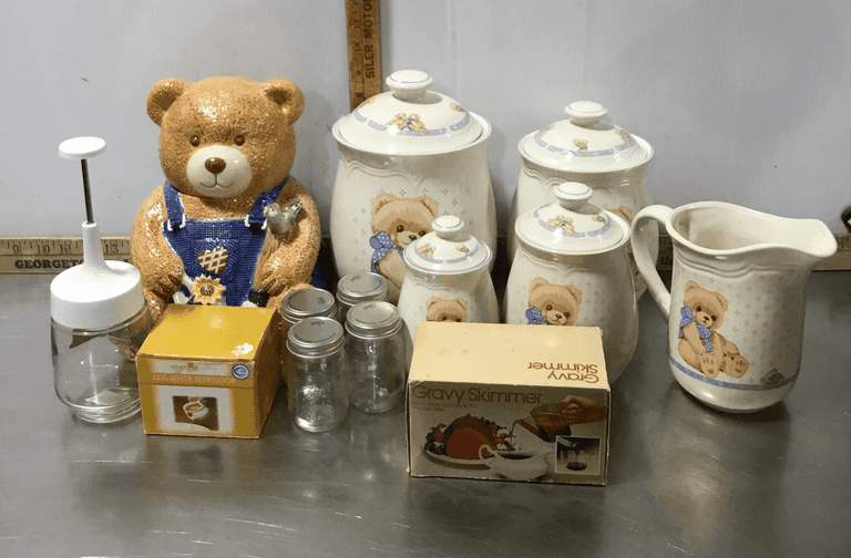 Teddy Bear Cookie Jar, Canister Set & Pitcher, Small Ball Jars, Gravy ...