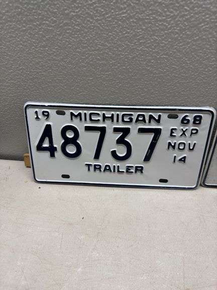 1968 Michigan Plates - Sherwood Auctions