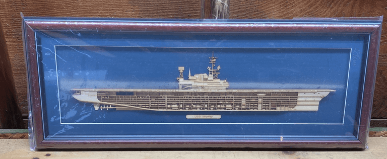 USS Midway Framed Artwork - Sherwood Auctions