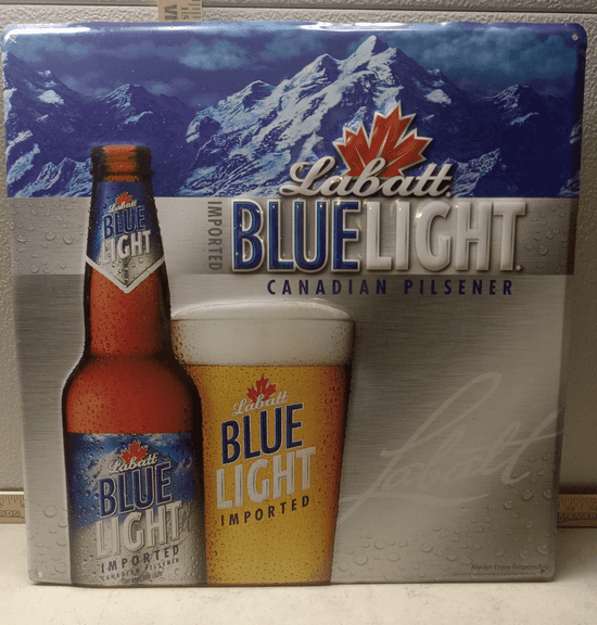 Labatt Blue Light Beer Metal Sign - Sherwood Auctions