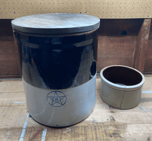 10 Gallon Crock & Crock Bowl - Sherwood Auctions