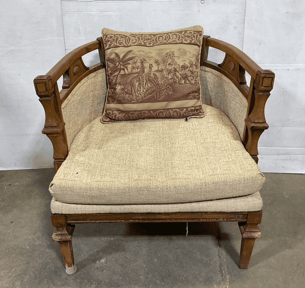 Low Padded Chair with Pillow - Sherwood Auctions