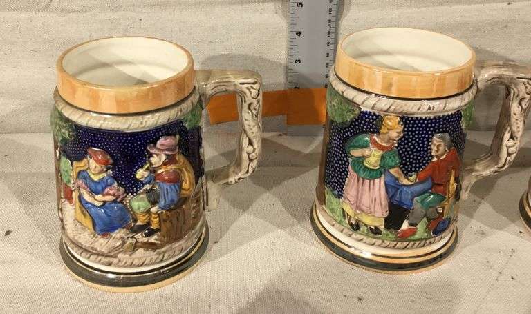 8 Pc. 1960s Japanese Ceramic Half A Stein - Sherwood Auctions