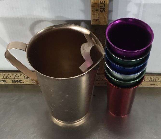 Vintage Color Craft Pitcher & Cups - Sherwood Auctions