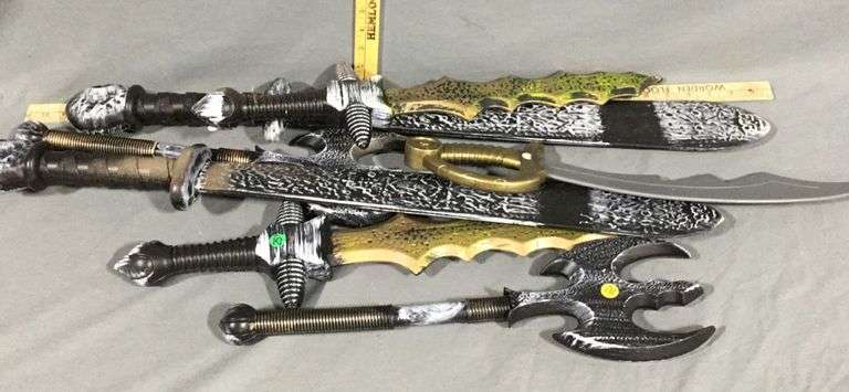 Plastic Medieval Axes & Swords - Sherwood Auctions