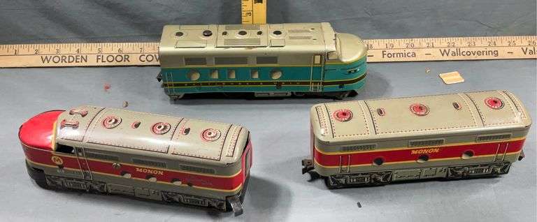 Marx Baltimore Ohio and Monon Tin Toy Train Engines & Car - Sherwood ...