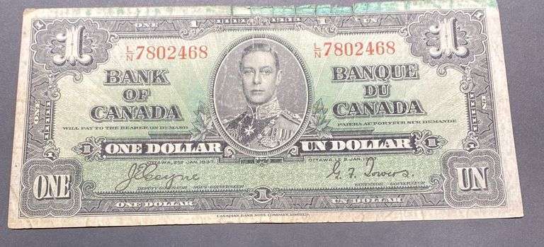 Bank of Canada $1 Bill - Sherwood Auctions