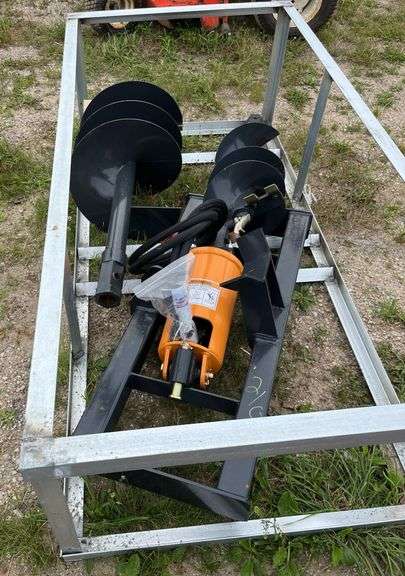 Quick Attach Post Auger w/ 12” & 8” Augers - Sherwood Auctions