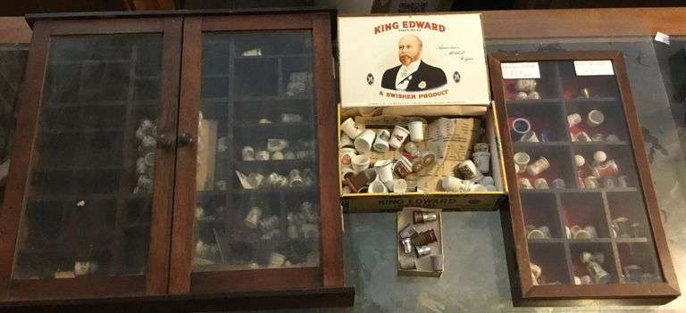 Collection of Ceramic and Metal Thimbles + Display Cases - Sherwood ...