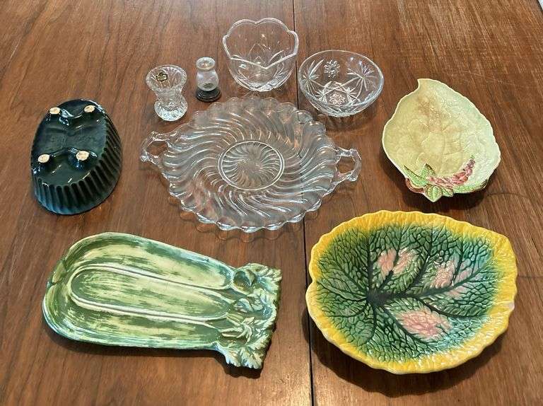 Glass Crystal Serving Dishes Assortment & Hull Flower Vase - Sherwood ...