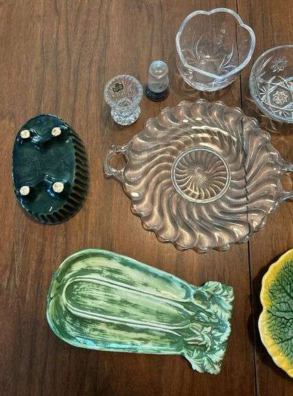 Glass Crystal Serving Dishes Assortment & Hull Flower Vase - Sherwood ...