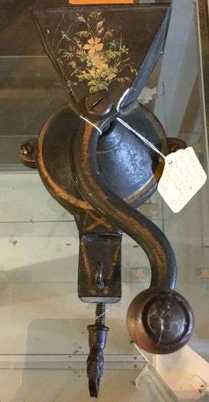 Antique Cast Iron Coffee Mill Counter Clamp - Sherwood Auctions