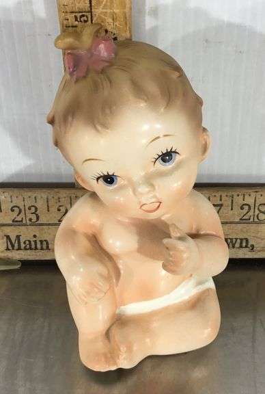 Vintage Napco Baby Porcelain Coin Bank - Sherwood Auctions