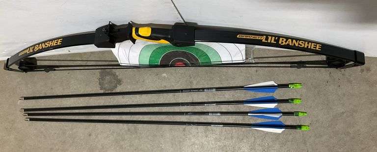 Barnett Lil Banshee Compound Bow with Targets & Arrows, Bats & Stick ...