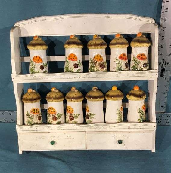 11 Pc. Mushroom Spice Rack - Sherwood Auctions