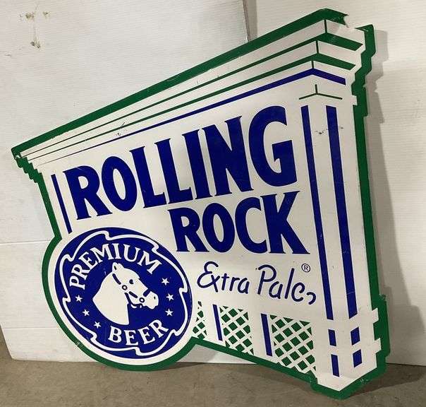 Metal Rolling Rock Premium Beer Sign (34” x 35”) - Sherwood Auctions