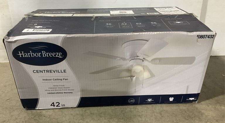 Harbor Breeze 42” Indoor Ceiling Fan (open box) - Sherwood Auctions