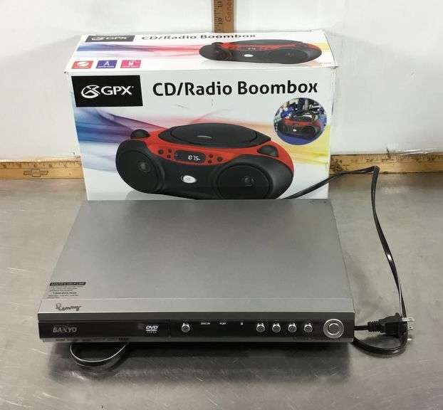 GPX CD/Radio Boombox and Sanyo DVD Player - Sherwood Auctions
