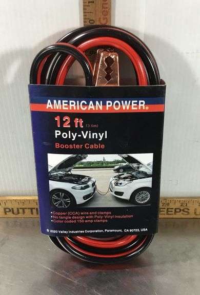 12 Foot Poly Vinyl Booster Cables - Sherwood Auctions